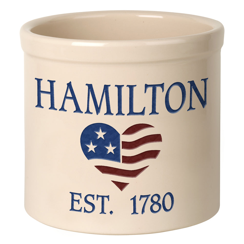 Personalized Heart Flag Crock – Organize-It